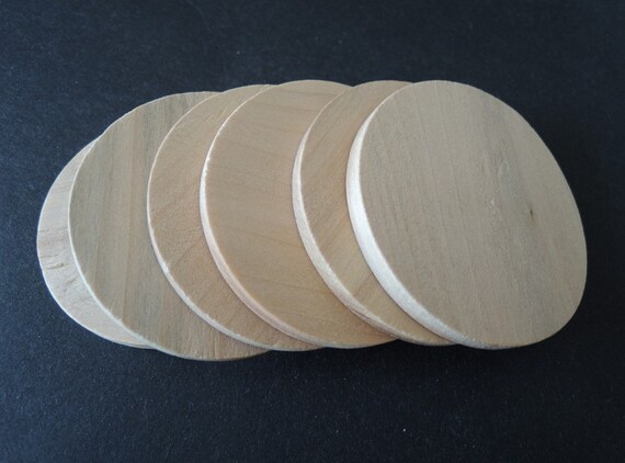 6pcs Large 60mm2 2/5 Natural Wood Circle Wooden Discs | Etsy