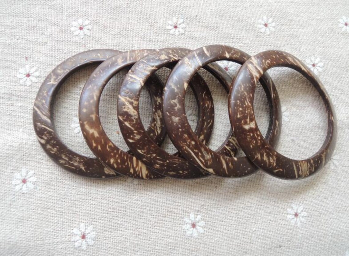 8 Pcs 69mm Large Coconut Ring Charm Coconut Shell Donut Brown - Etsy
