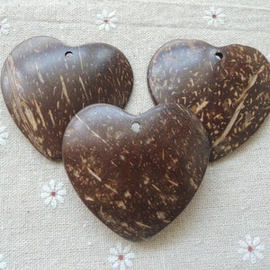 6 Pcs 56x53mm Large Natural Coconut Heart Shaped Pendant NW127 - Etsy