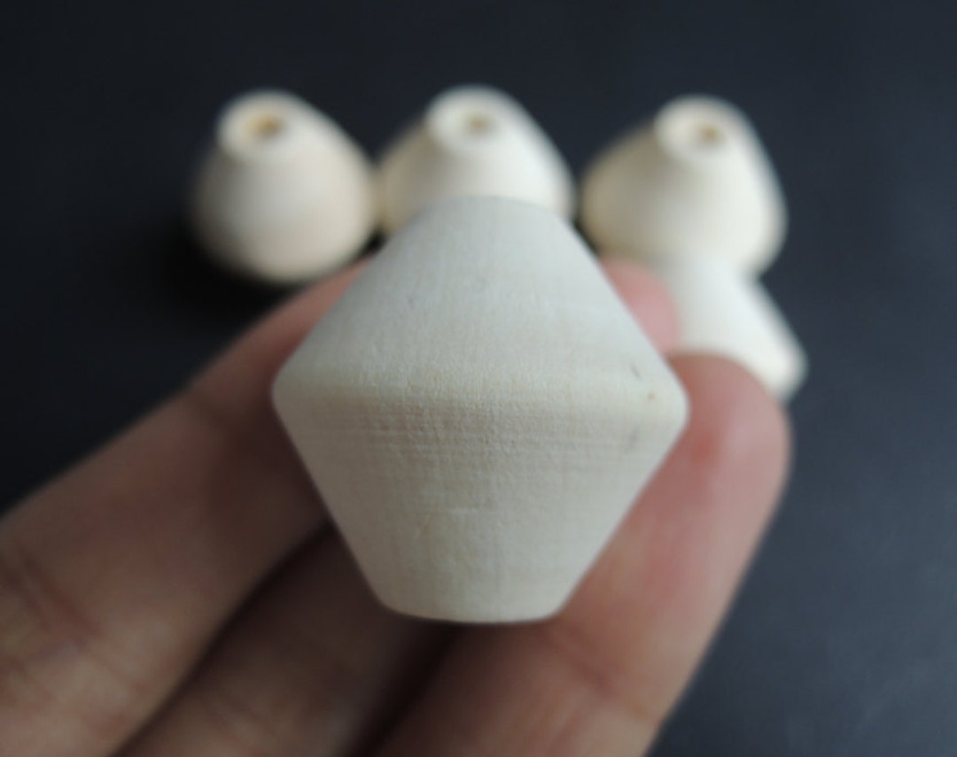 12 Pcs 24x24mm Double Cone Wood Bead No Varnish W809 - Etsy