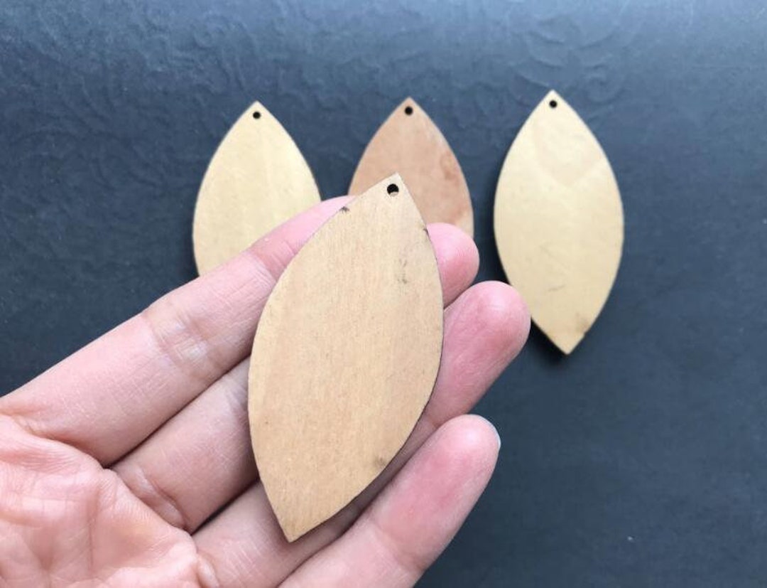 10pcs 61x30mm Wood Leaf NW554 - Etsy