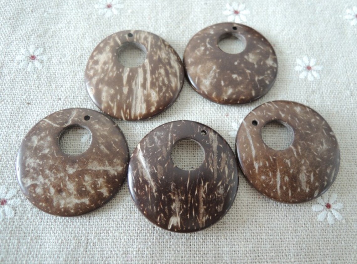 12 Pcs 34mm Natural Coconut Ring With Big Hole W567 - Etsy