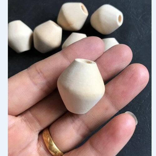 12 Pcs 24x24mm Double Cone Wood Bead No Varnish W809 - Etsy
