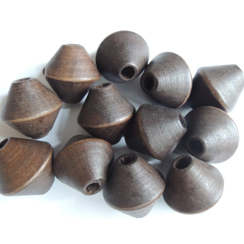 12 Pcs 24x24mm Double Cone Wood Bead No Varnish W809 - Etsy