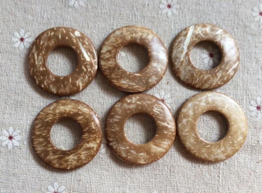 10 Pcs 35mm Coconut Ring Charm Coconut Shell Donut Brown (NW250) - Etsy
