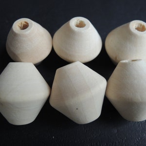 12 Pcs 24x24mm Double Cone Wood Bead No Varnish W809 - Etsy