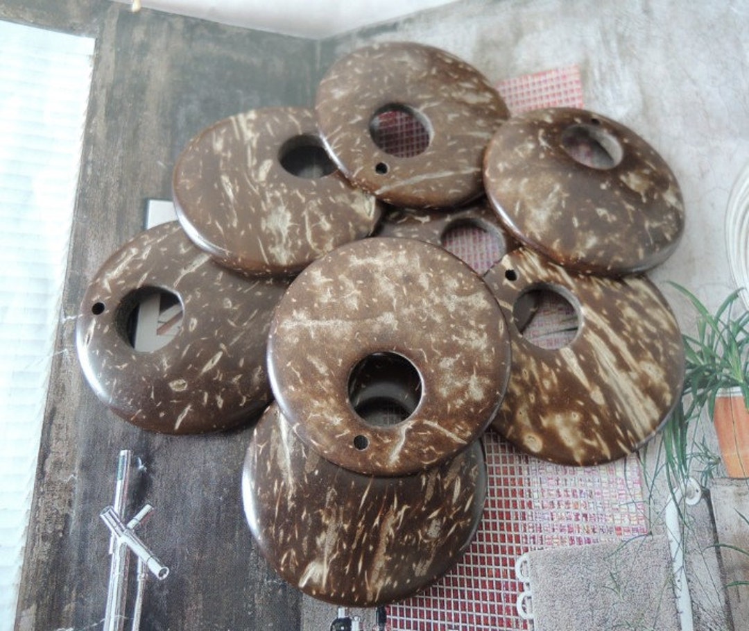 12 Pcs 34mm Natural Coconut Ring With Big Hole W567 - Etsy