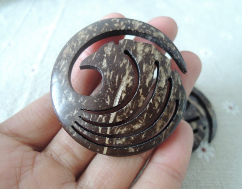 5pcs 50mm Hollow Natural Coconut Ring W594 | Etsy