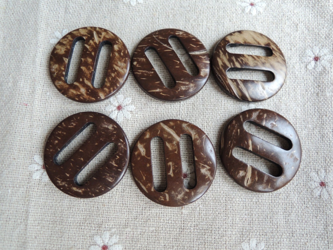 12 Pcs 30mm1 1/5 Natural Coconut Shell Buckle Coconut Button Brown W834 ...