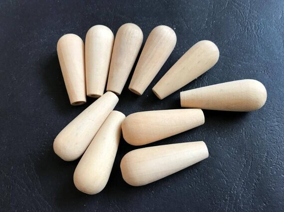 12pcs 40x15mm Water Drop Shape Wood Barrel NW366 | Etsy