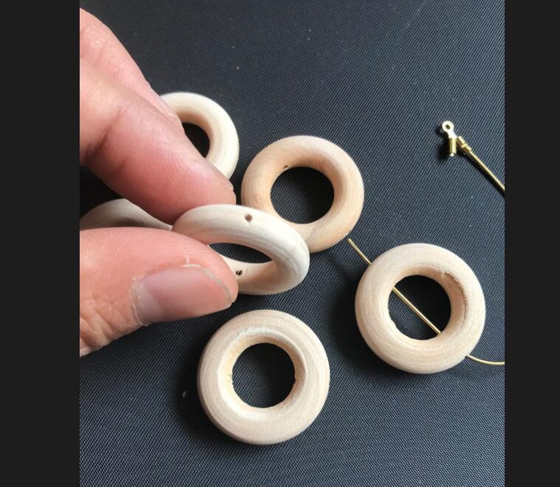 20 Pcs 24mm Wood Ring Unfinished Wooden Circle No Varnish - Etsy