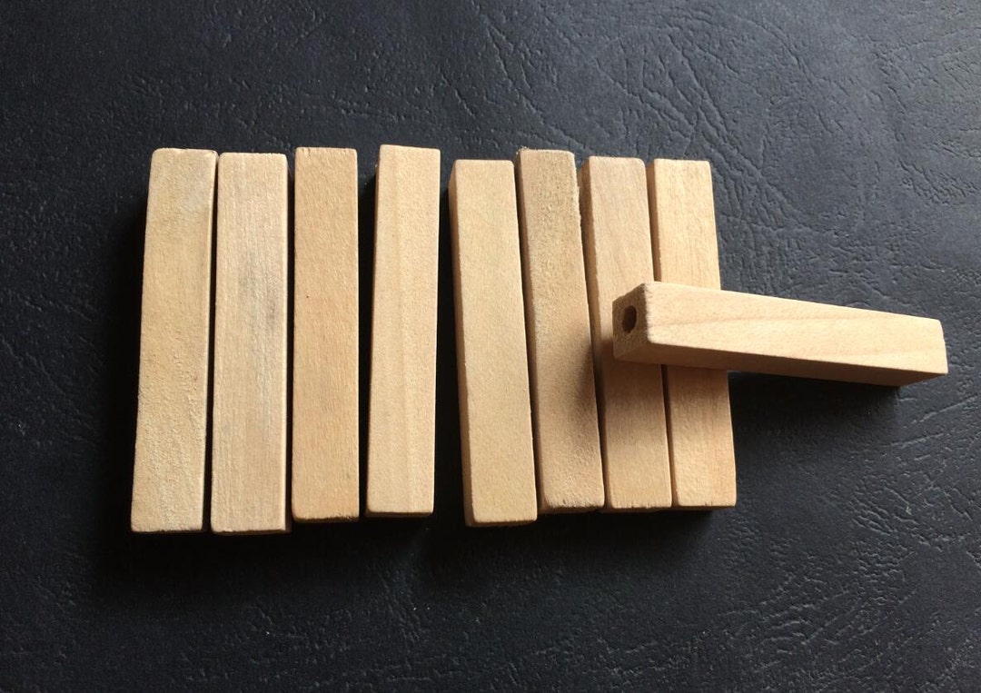 12pcs 52x9x9mm Long Wood Square Bar No Varnish NW284 - Etsy