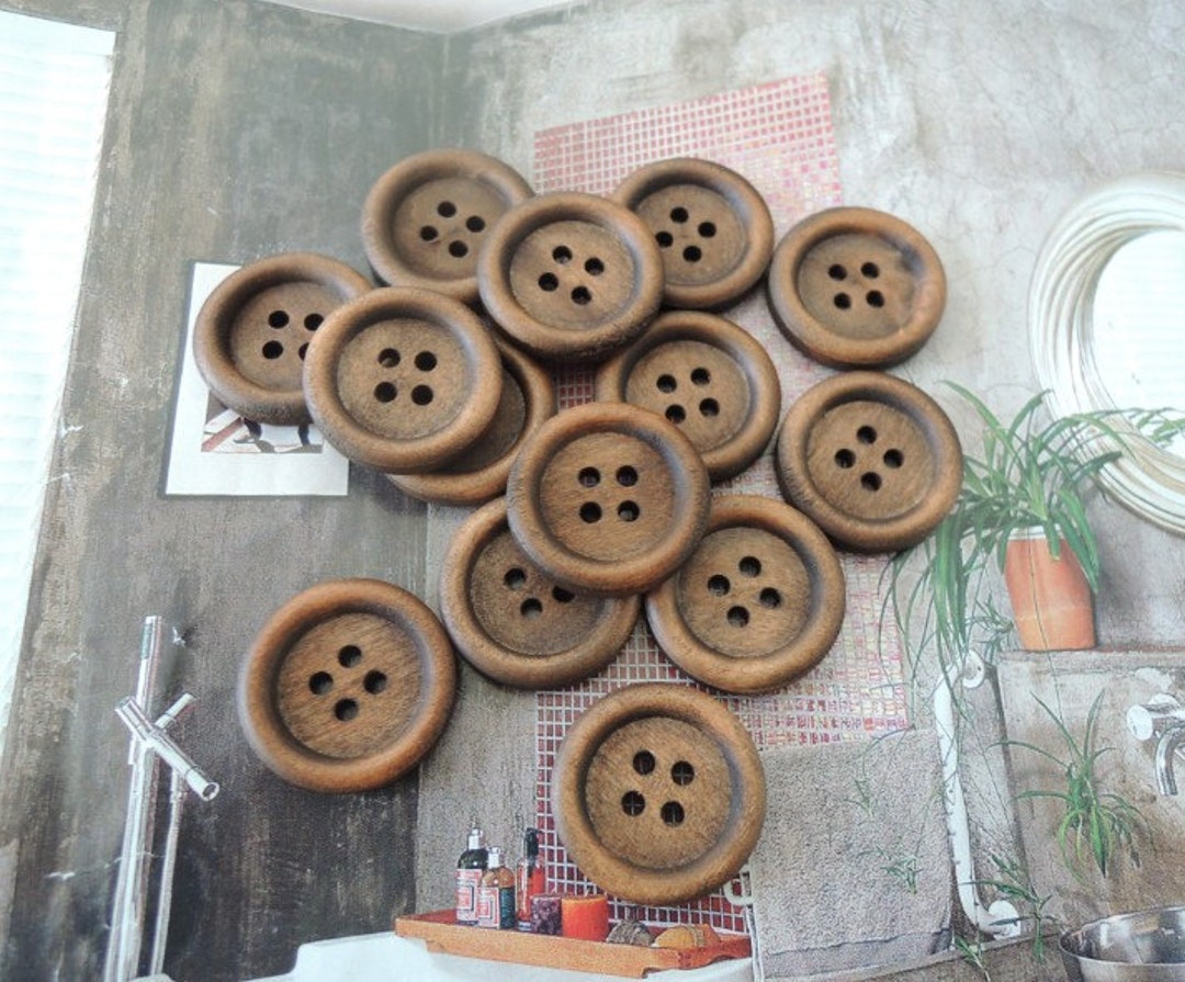 30pcs 20mm Brown Coffee Wood Button 4 Holes W535 - Etsy