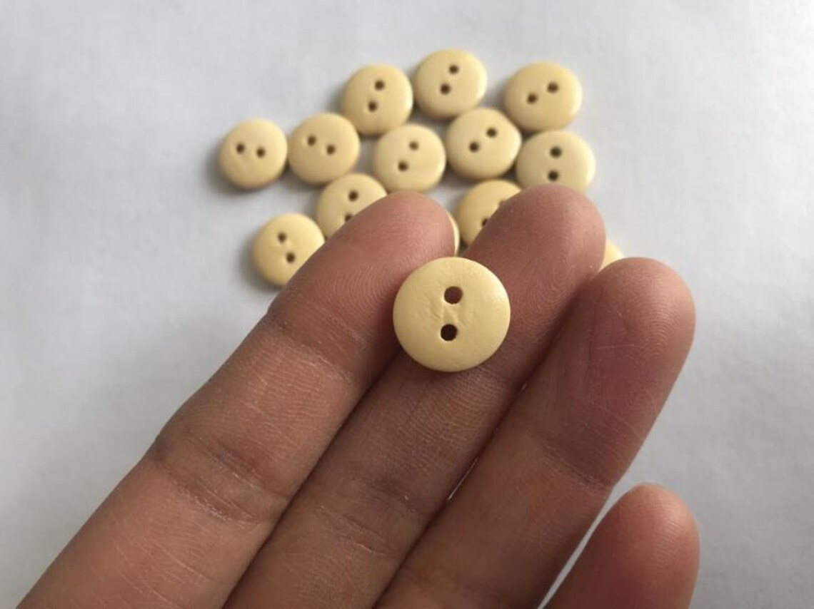 50 Pcs 13mm Natural Color Wood Button 2 Holes NW455 - Etsy