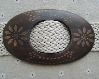 Wood Buckle,2pcs Light Brown Wood Buckle Wooden Belt Buckle,round ...