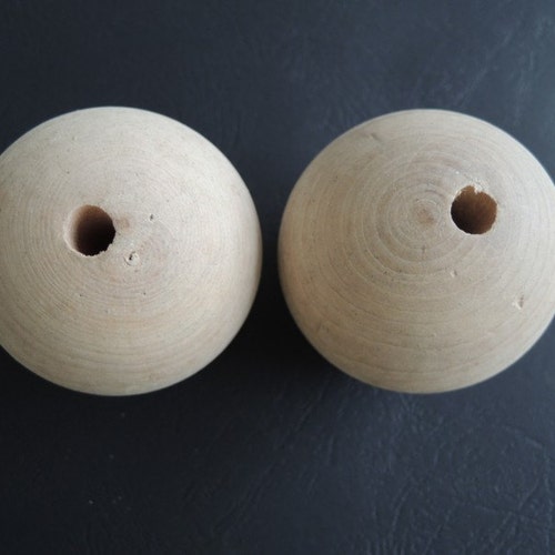 10pcs 40mm Large Round Ball Unfinished Natural Wood | Etsy