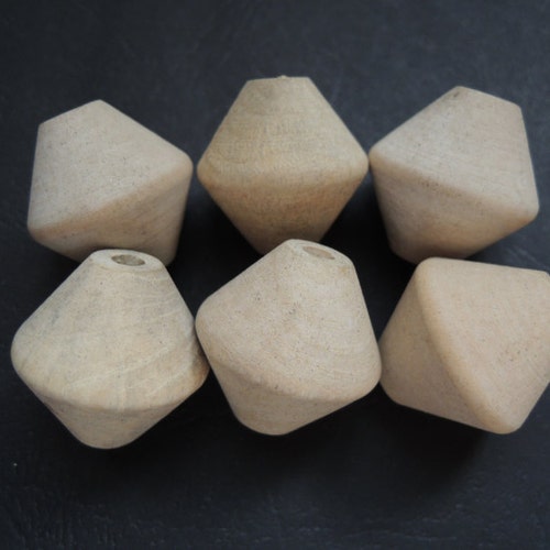 12 Pcs 24x24mm Double Cone Wood Bead No Varnish W809 - Etsy