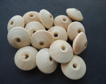 12 Pcs 24x24mm Double Cone Wood Bead No Varnish W809 | Etsy