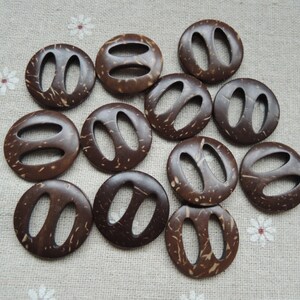 16 Pcs 25mm(1") Natural Coconut Shell Buckle Coconut Button Brown ...