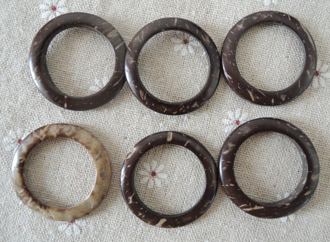 15 Pcs 34mm Coconut Ring Charm Coconut Shell Donut Brown - Etsy