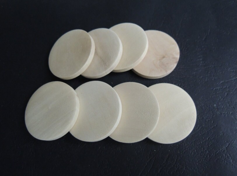 12 Pcs 35mm Natural Flat Wood Circles Wooden Discs No Hole | Etsy