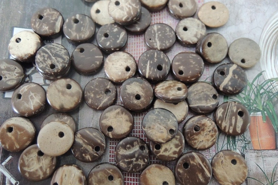 60pcs 12mm Coconut Circle With One Hole Coconut Charm W573 - Etsy