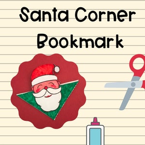 Santa Corner Bookmark (christmas Craft) - Etsy