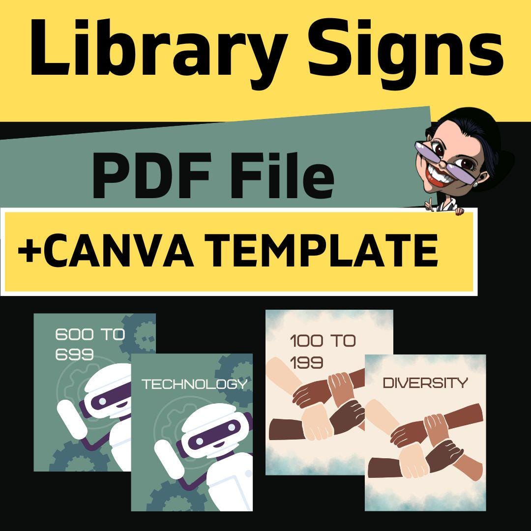 Library Signs - Signage for Classroom/media Center - Etsy