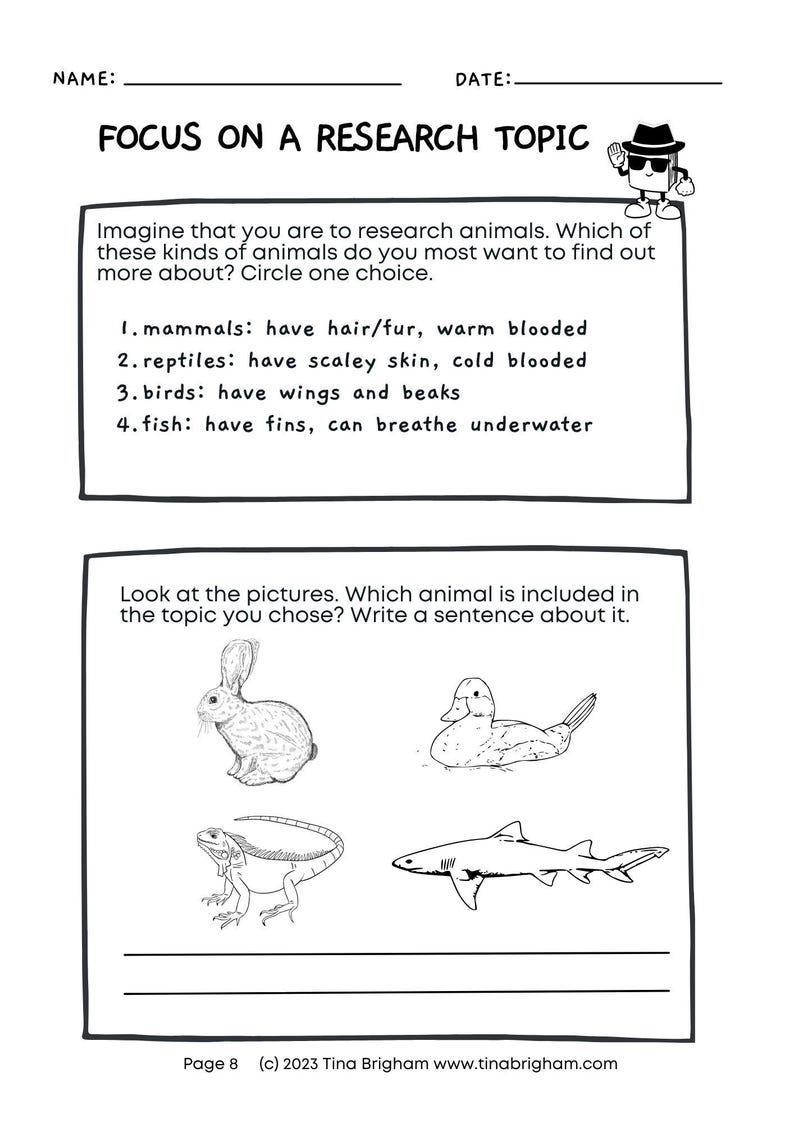 Elementary Research Skills Workbook and Teaching Guide | Research ...