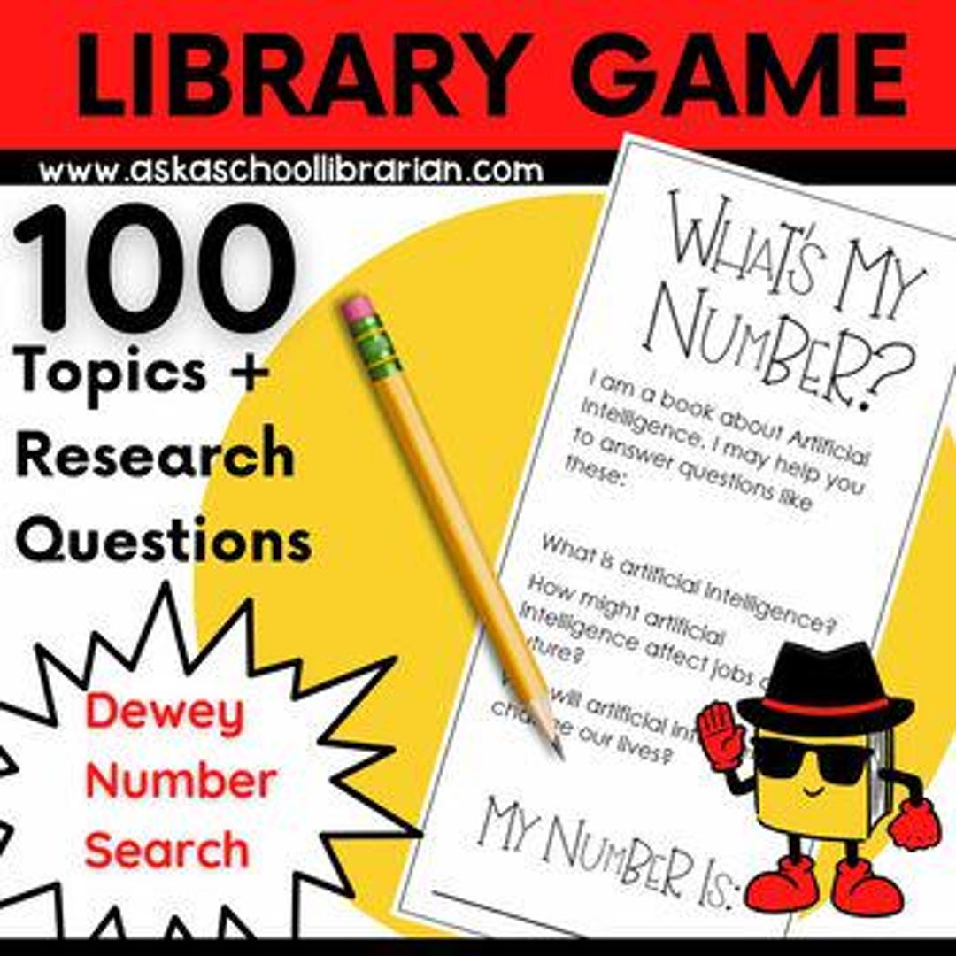 Library Game - Dewey Number Search With Research Questions - What's My ...