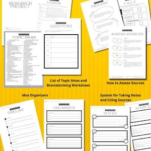 Elementary Research Lesson Printable Worksheets - Etsy