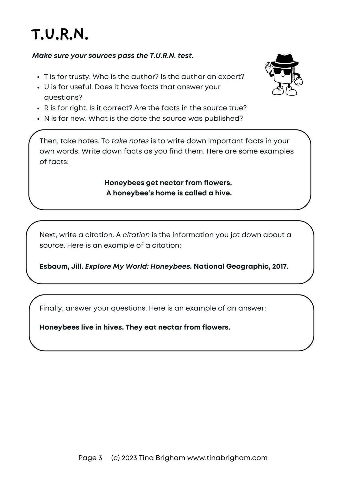 Elementary Research Skills Workbook and Teaching Guide | Research ...