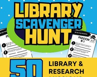 Library Scavenger Hunt - Etsy