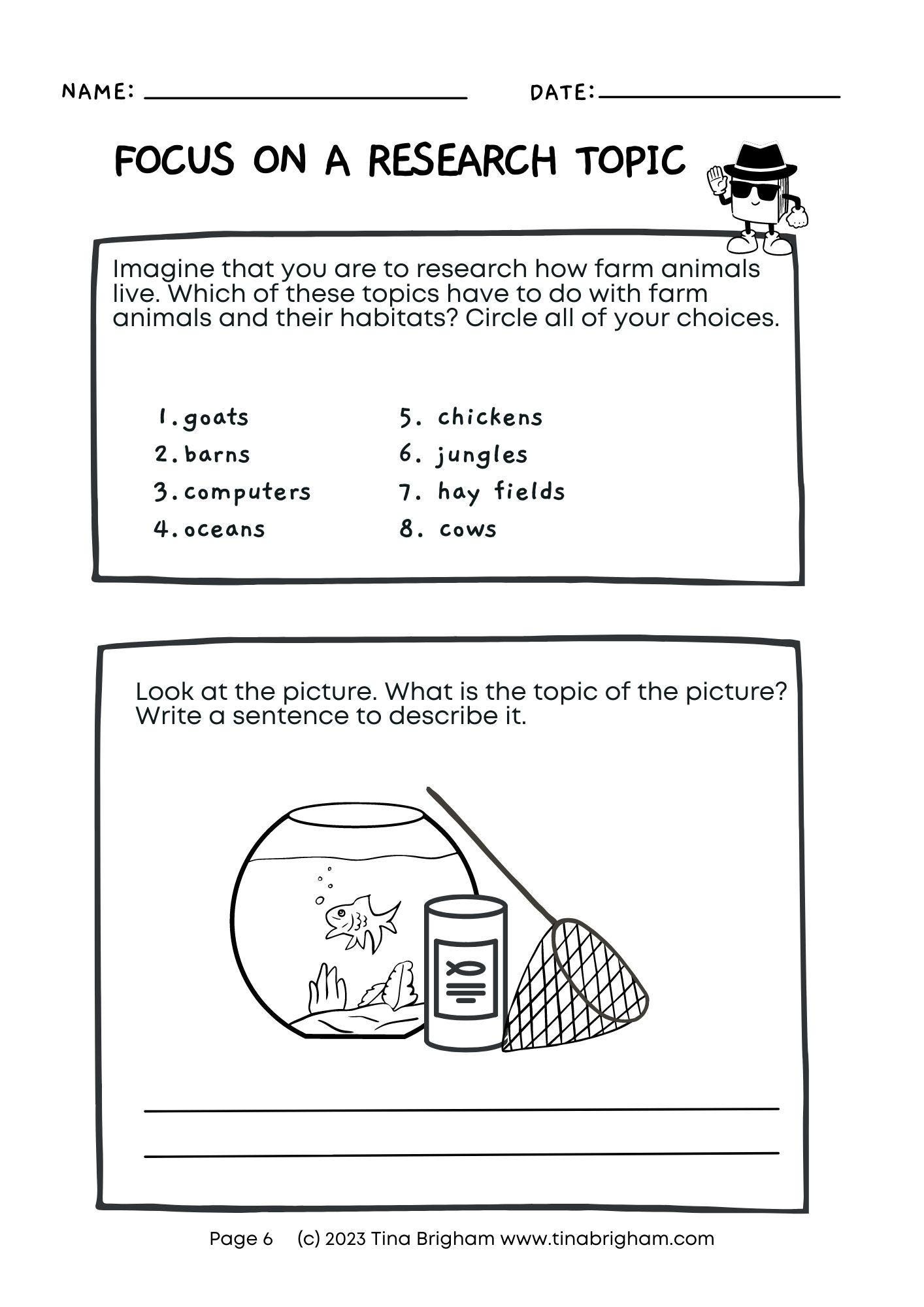 Elementary Research Skills Workbook and Teaching Guide | Research ...