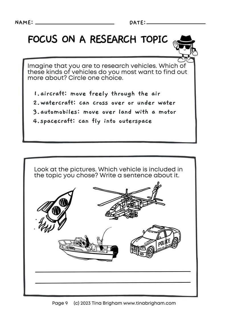 Elementary Research Skills Workbook and Teaching Guide | Research ...