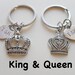 Couple Keychain Set King and Queen Crown Key Ring Set | Etsy