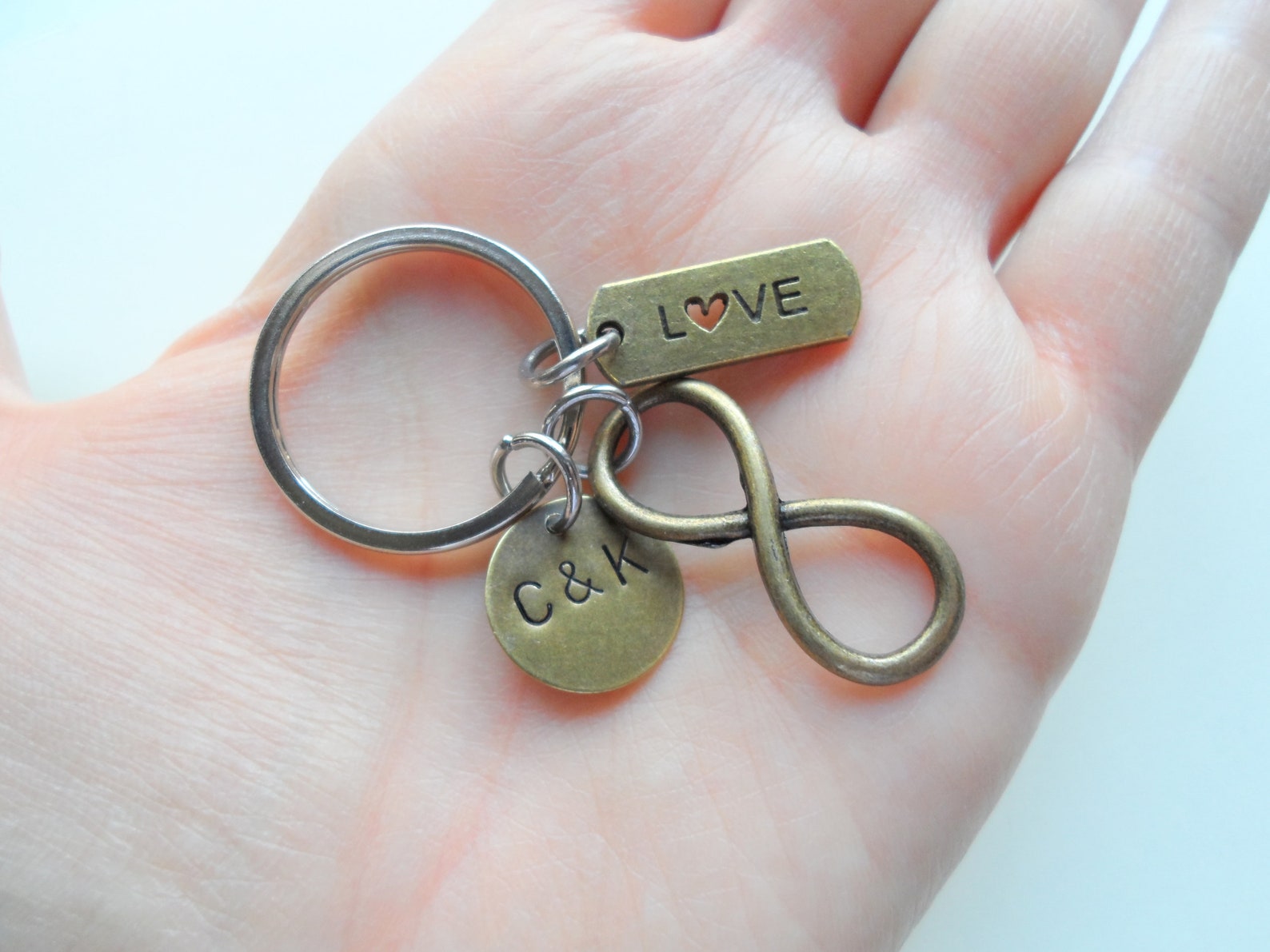 Bronze Infinity Symbol Keychain Gift Couples Anniversary | Etsy