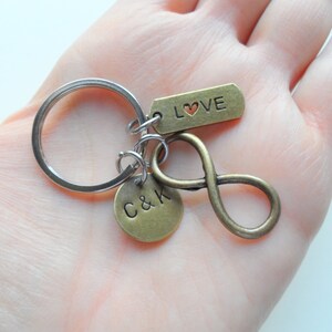 Bronze Infinity Symbol Keychain Gift, Couples Anniversary, Gift for ...