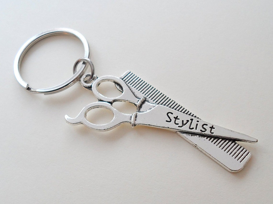 Hair Stylist Scissors Keychain Graduation Gift Keychain - Etsy