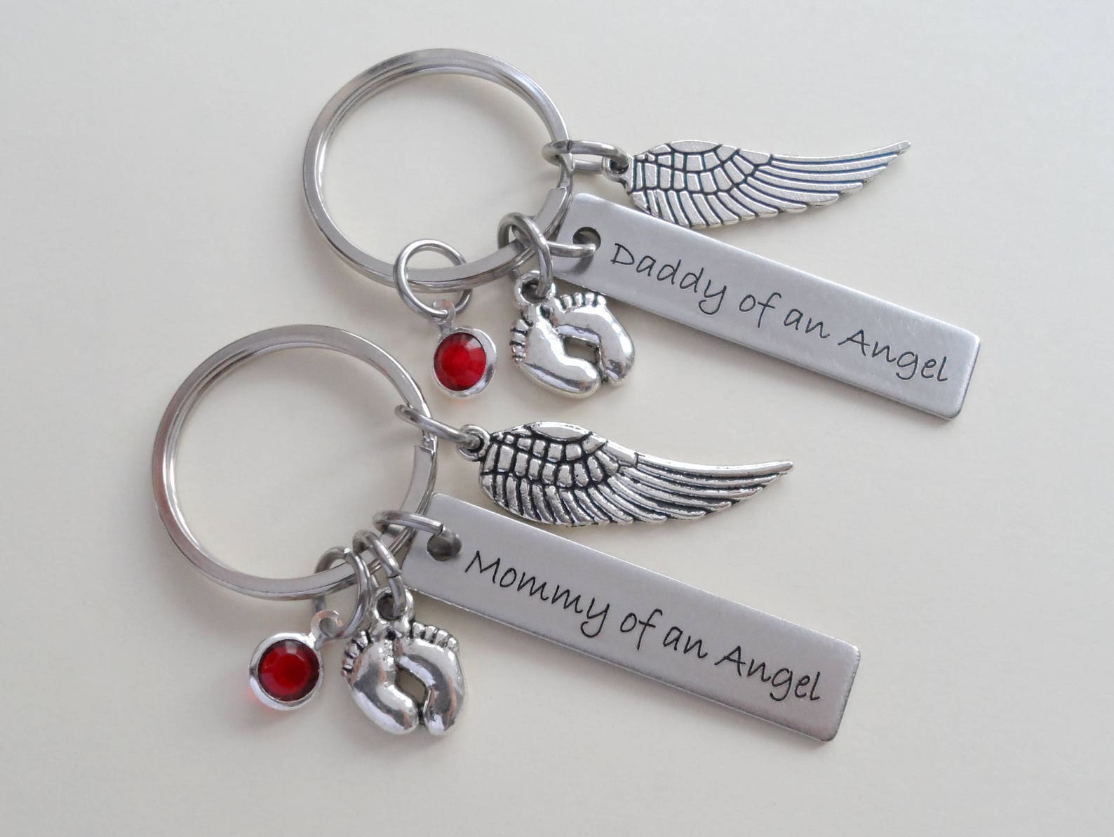 Baby Angel Keychain Set Mommy's Keychain Daddy's - Etsy