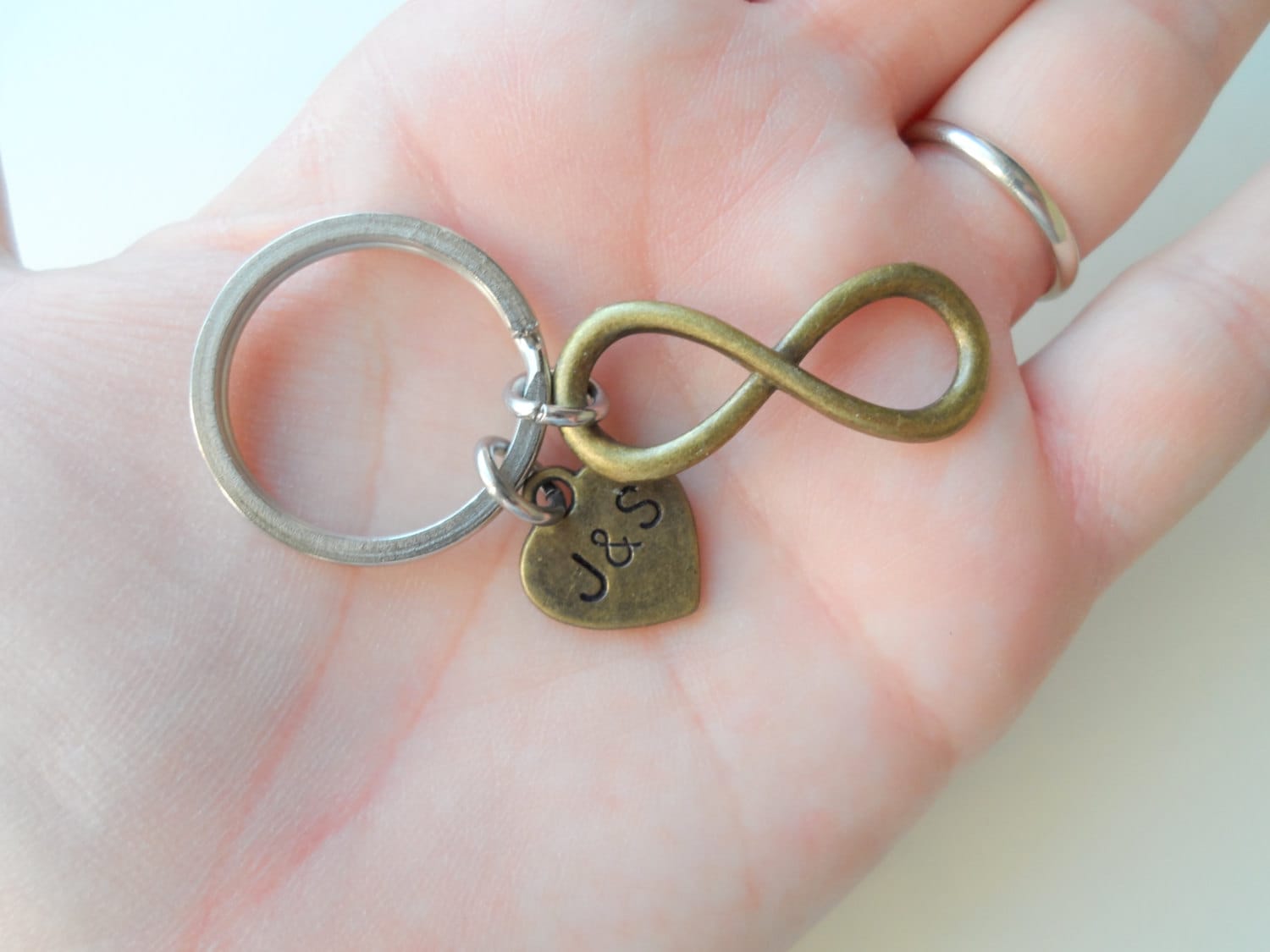 Bronze Infinity Symbol Keychain Gift, Couples Anniversary, Gift for ...