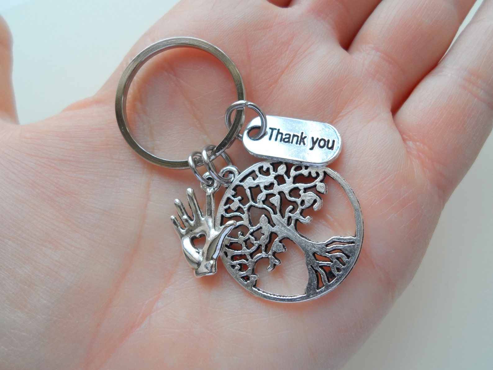 Volunteer Gift Keychain Hand & Tree Keychain Social Worker | Etsy