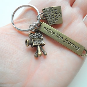 Bronze Movie & Film Keychain With Enjoy the Journey Charm, Videographer ...