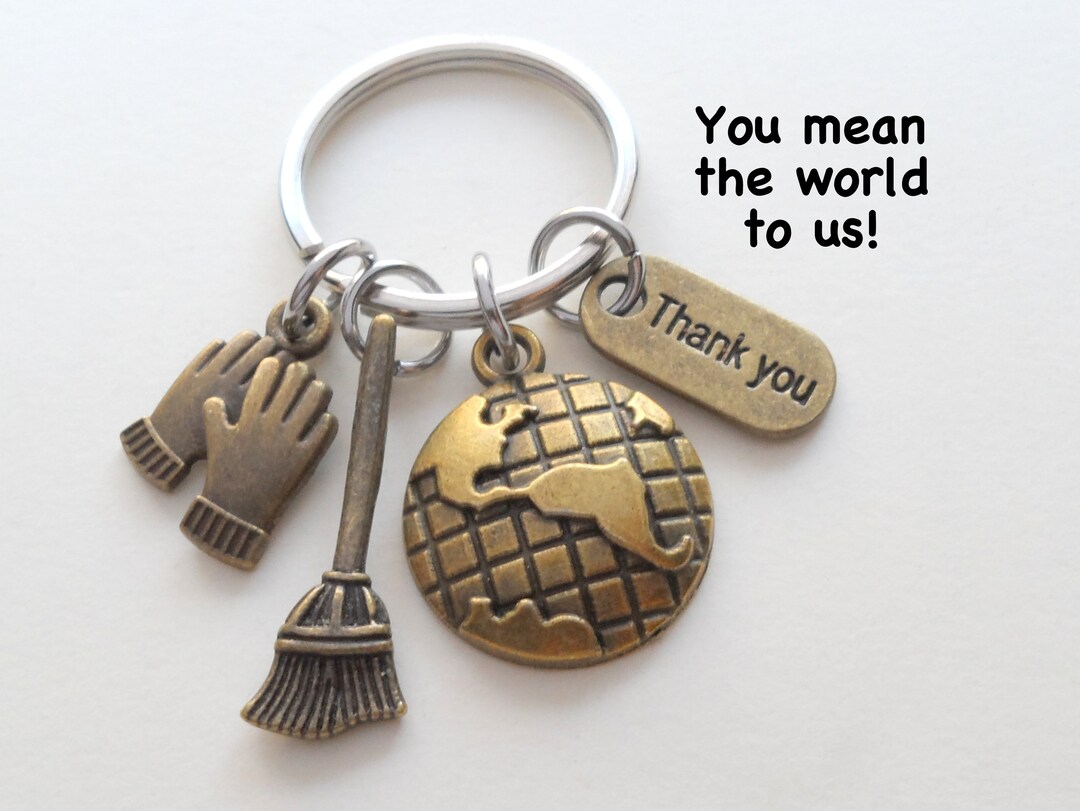 Housekeeping Appreciation Gift Keychain, House Cleaning Crew Keychain ...