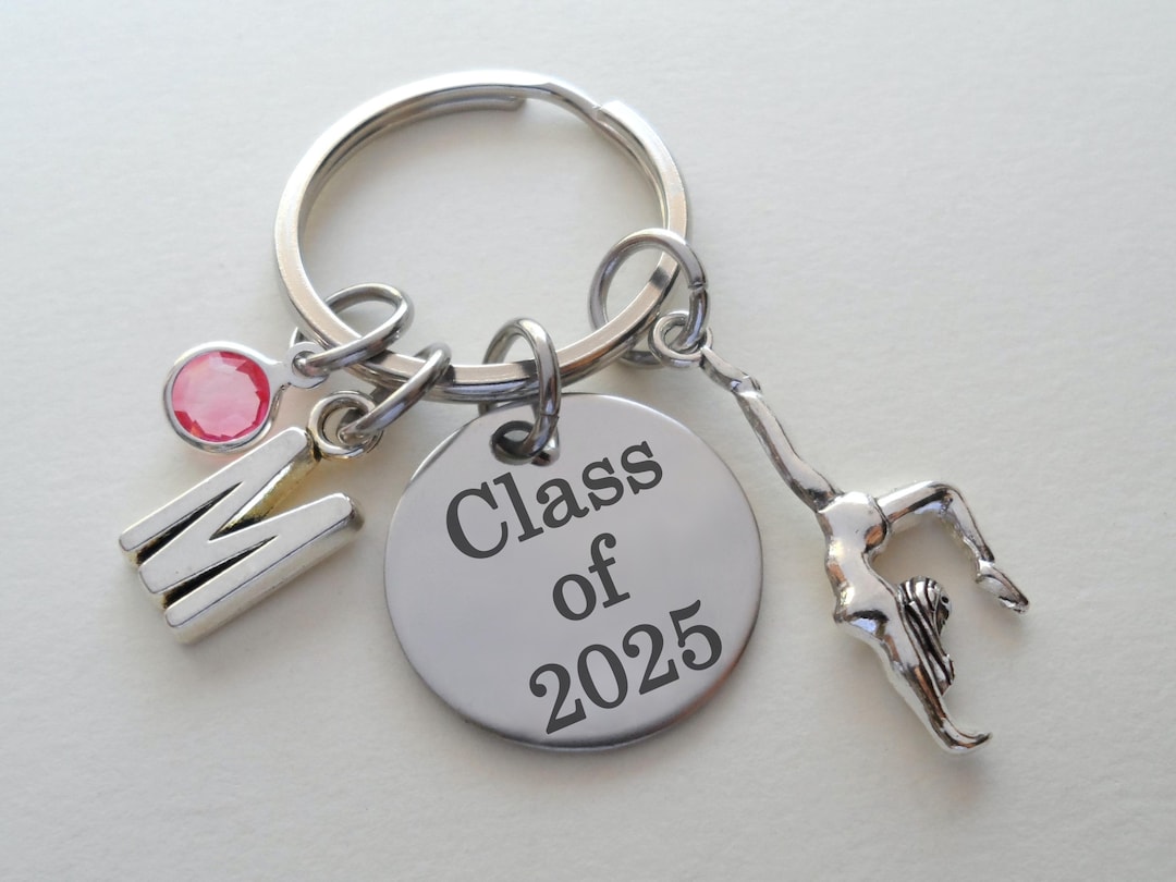 Class of 2025 Keychain With Gymnast / Dancer Charm, Graduation Gift ...