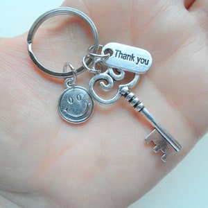 Employee Appreciation Gift Keychain, Key & Smiley Face Charm Keychain ...