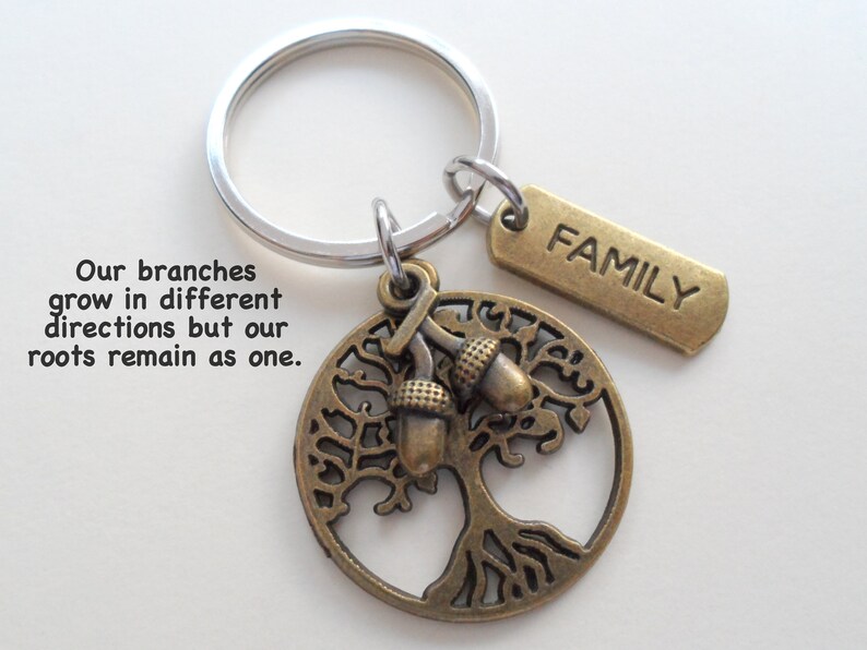 Bronze Family Tree Keychain With Seeds Family Reunion Gift - Etsy