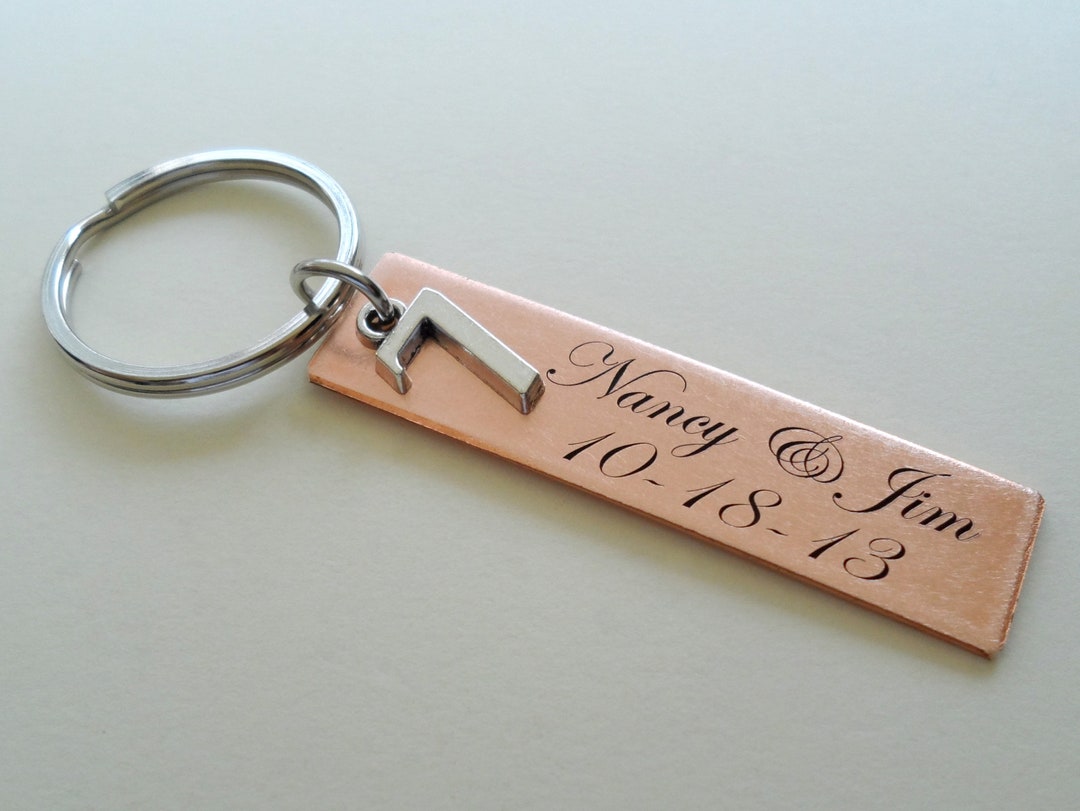 Copper Anniversary Keychain, Couples Keychain, Boyfriend Gift, Gift for ...