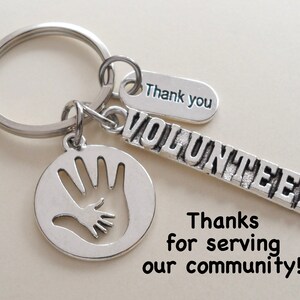 School Volunteer Keychain With Hand in Hand, Thank You Tag ...