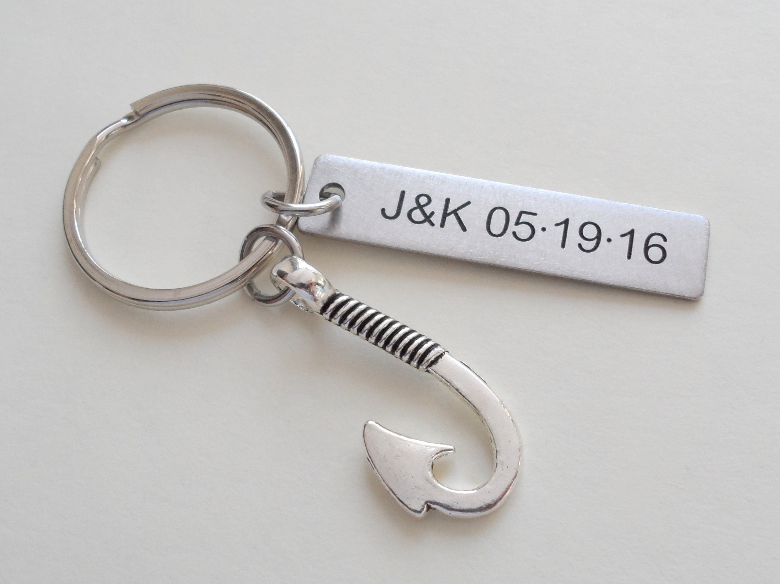Fish Hook Keychain Couples Keychain Anniversary Gift for - Etsy UK